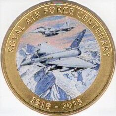 Moneda: 1 Crown (RAF Centenary - Typhoon) (Isla de Man(2018 - Royal Air ...