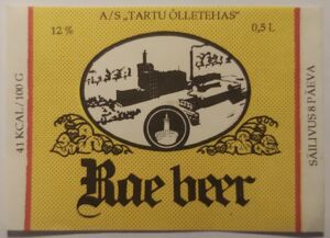 Drink Label: Rae Beer (Tartu Õlletehas, EstoniaCol:EE-BEER-000640
