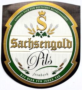 Drink Label: Sachsengold Pils (Mauritius Brauerei Zwickau GmbH, Germany ...