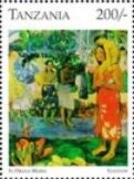 Stamp: La Orana Maria, by Gauguin (Tanzania(125th Anniversary of ...