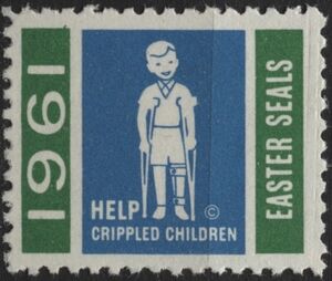 Stamp: Help Crippled Children Easter Seals 1961 (United States of ...