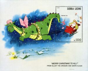 Stamp: "Merry Christmas to all!" from Elliot the Dragon and Santa ...
