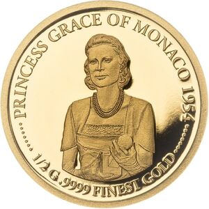 Coin: 10 Dollars (90th Birth Anni. of Grace Kelly - 1954 Golden Globe ...