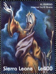 Briefmarke: "El Quacko" (Inspired by El Greco) (Sierra Leone(Disney ...