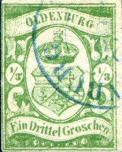 Stamp: Oldenburg coat of arms (Oldenburg(Coat of arms on white paper ...