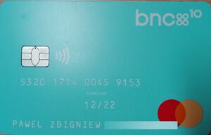 Bank Card: bnc 10 (Prepaid Financial Limited, SpainCol:ES-MC-0492