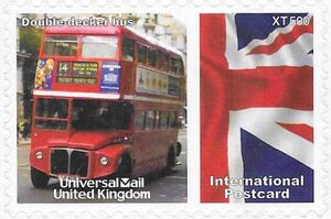 Stamp: London Icons Union Jack Double decker bus (Personalized ...