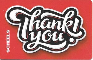 Gift Card: Thank You (Scheels, United States of America(Scheels) Col:US ...