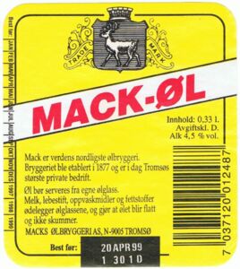 Drink Label: Mack-Øl (Mack brewery, NorwayCol:NO-BEER-000292