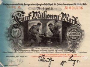 Banknote: 5 Millionen Mark (German Notgeld(Sürth bei Köln) Kel:4937b.2