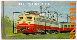 Stamp: German Federal Railway Trans-Europe Express (Gambia(Trains (2001 ...