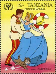 Stamp: The letter "C" - Prince Charming and Cinderella (Tanzania(Disney ...