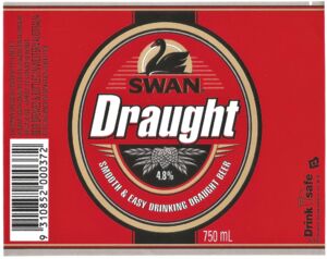Drink Label: Swan Draught (Swan brewery co.ltd., AustraliaCol:AU-BEER ...