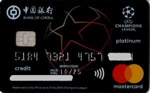 Bank Card: UEFA Champions League - platinum (Bank Of China, China ...