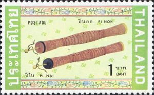 Stamp: Pi nok and pi nai (pipes) (Thailand(Musical Instruments) Mi:TH ...
