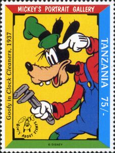 Stamp: Goofy in Clock Cleaners, 1937 (Tanzania(Disney - Mickey's ...