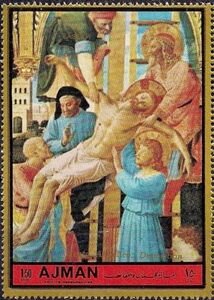 Stamp: Deposition, by Fra Angelico (Ajman(Easter: Old Master paintings ...