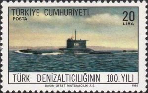 Stamp: Submarines (Türkiye (Turkey)(Submarines 1v) Mi:TR 2746,Sn:TR ...