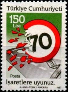 Stamp: Observe the Speed Limit (Türkiye (Turkey)(Road Safety) Mi:TR ...