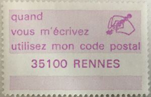 Stamp: Poste code Rennes 35100 (France(Postcode) Yt:FR VCP35100