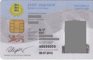 การ์ดใช้งานจำเพาะ: Identity card (Personal Identification, เอสโตเนีย ...