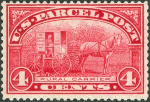 Stamp: Rural Carrier (United States of America(Parcel post) Mi:US PK4 ...