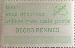 Stamp: Poste code Rennes 35000 (France(Postcode) Yt:FR VCP35000