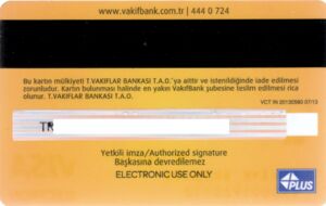 Bank Card: Bankomat (VakifBank, Türkiye (Turkey)Col:TR-VE-0140