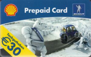 Geschenkkarte: Michelin (Bibendum and car in snow, backside FD24866 ...