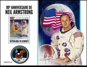 Stamp: Neil Armstrong (1930-2012) (Djibouti(Neil Armstrong (2020)) Mi ...