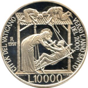 Coin: 10,000 Lire (Guarigione del Paralitico) (Vatican City) (1978~2001 ...
