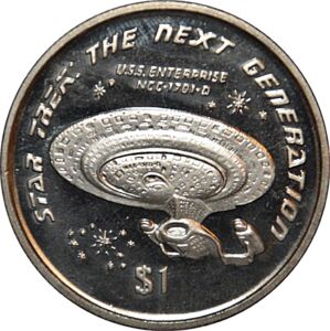 Coin: 1 Dollar (U.S.S. Enterprise NCC-1701-D) (Liberia(1995~1997 - Star ...