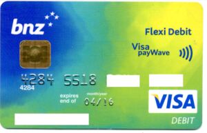 Bank Card: bnz Flexi Debit (Bank of New Zealand, New ZealandCol:NZ-VI-0023