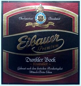 Etiqueta de bebida: Eibauer Dunkler Bock (Privatbrauerei Eibau i. Sa., Alemania, República ...