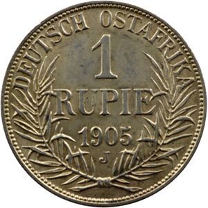 Coin: 1 Rupie (German East Africa(1904~1916 Rupie decimalized ...