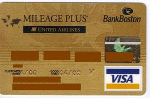 Bank Card: Mileage Plus United Airlines (Bank Boston, Argentina) Col:AR ...