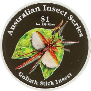 Coin: 1 Dollar (Australian Insect Series - Goliath Stick Insect) (Cook ...