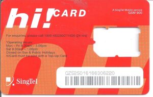 Phonecard: HI ! Card (Mobile Singapore, Singapore) (HI! (Singtel) - GSM ...