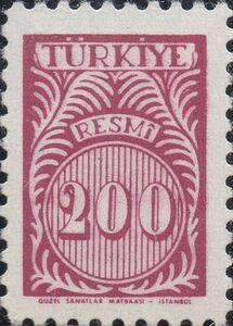 Stamp: Red Brown (Türkiye (Turkey)(Official) Mi:TR D68,Sn:TR O62,Yt:TR ...