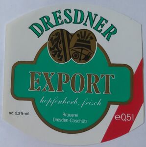 Drink Label: Dresdner Export (Brauerei Dresden-Coschütz, Germany ...