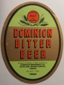 Etiqueta de bebida: Dominion Bitter Beer (Dominion Breweries Ltd, Nueva ...