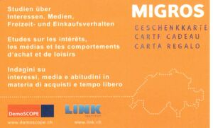 Gift Card: DemoScope (Migros, Switzerland(Migros) Col:CH-MIG-0717-000-V10_2
