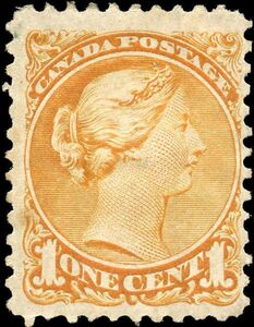 Stamp: Queen Victoria (1819-1901) - orange (Canada(Queen Victoria Small ...