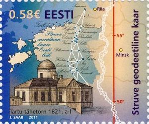 Stamp: Tartu Observatory, Tartu Meridian (Estonia(UNESCO World Heritage ...