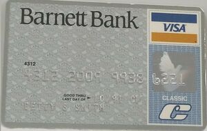 Bank Card: Barnett Bank (Barnett Bank, United States of AmericaCol:US ...