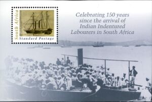 Stamp: Sketch of S.S. Truro (South Africa(Arrival of Indian Workers in ...