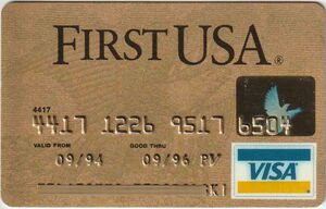 Bank Card: First Usa Bank Visa Gold Eagle (First USA Bank, United ...