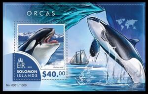 Stamp: Killer Whale (Orcinus orca) (Solomon Islands(Orcas (2015)) Mi:SB ...