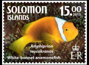 Stamp: White Bonnet Anemonefish (Amphiprion leucokranos) (Solomon ...