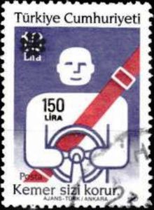 Stamp: Road Safety (Türkiye (Turkey)(Surcharged Stamps 1990) Mi:TR ...